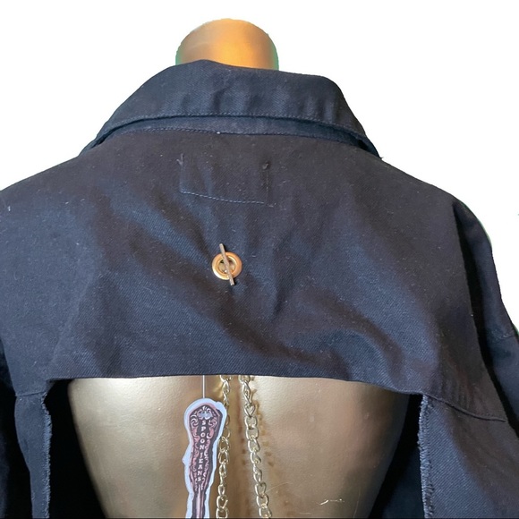 Spoon Jeans | Jackets & Coats | Black Denim Jacket Goldtone Chain ...
